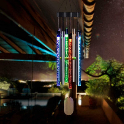 Solar-Powered Color-Changing LED Spiral Spinner, Wind Chime Light for ...