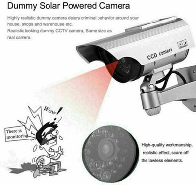 Solar Powered Dummy CCTV Security Camera for Indoor and Outdoor Use ...