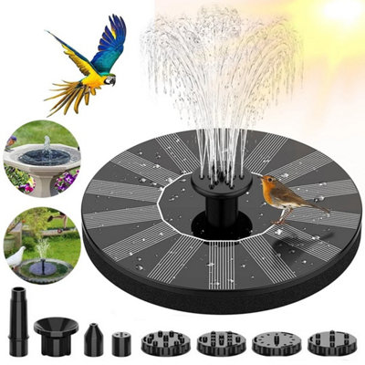Solar Powered Floating Pump Water Fountain Bird Bath Pond Pool Garden ...