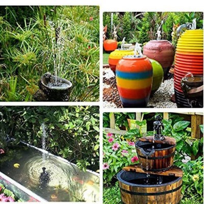 Solar Powered Fountain Water Pump Kit with 6 Fountain Heads