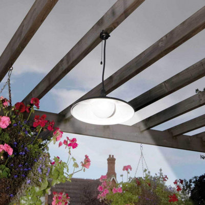 Solar-Powered Hanging Shed Pendant Light, Auto Light Control ...