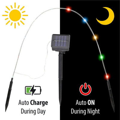 Solar-Powered LED Garden Arch Lights 40 Bright LEDs Waterproof Outdoor ...