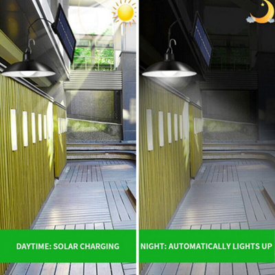 Solar Powered LED Outdoor Hanging Shed Light with Remote
