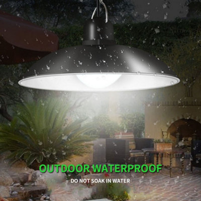 Solar Powered LED Outdoor Hanging Shed Light with Remote