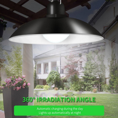 Solar Powered LED Outdoor Hanging Shed Light with Remote