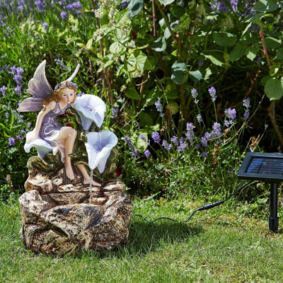 Solar Powered Liliana Cascade Fountain - Fairy Design Decorative ...