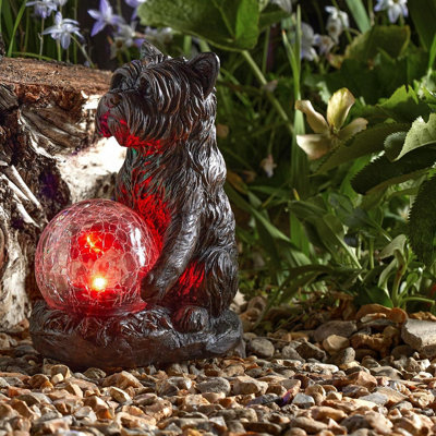 Solar Powered Mystic Dog Garden Ornament - Hand Painted Sculpture with ...