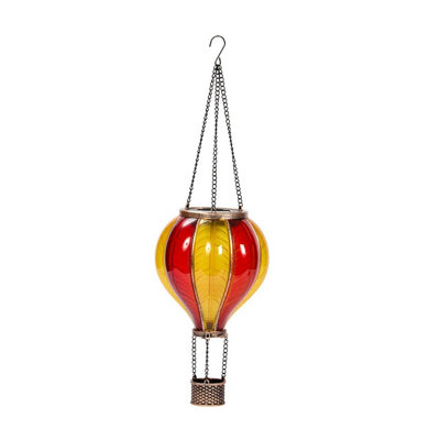 Solar Powered Orange Sunset Flaming Balloon Lantern - Weatherproof ...