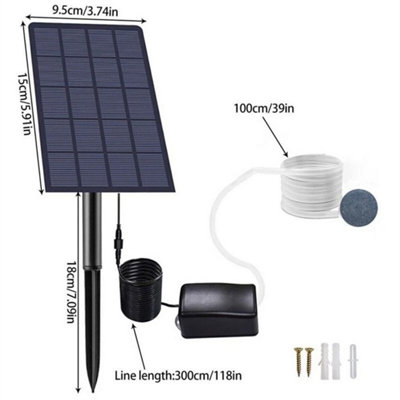 Solar Powered Oxygenator Aerator Air Pump Outdoor Pond Fish Tank