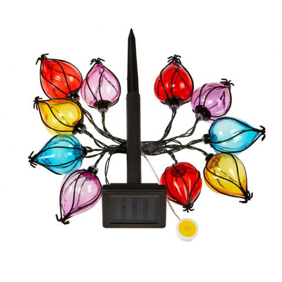 Solar Powered Rainbow Balloon Bulb String Lights - Set of 10 ...