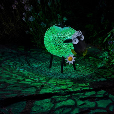 Solar Powered Silhouette Dolly Sheep - Outdoor Garden Handmade Ornament ...
