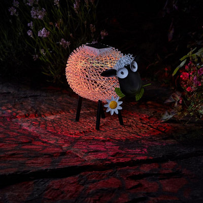Solar Powered Silhouette Dolly Sheep - Outdoor Garden Handmade Ornament ...
