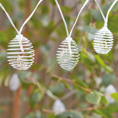Solar Powered Spiral Lantern LED String Fairy Lights - Outdoor Garden ...