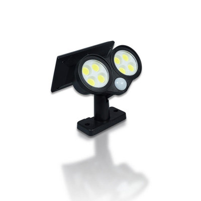 Solar Powered Twin LED PIR Motion Sensor Security Lamp - 300 Lumen Wall ...