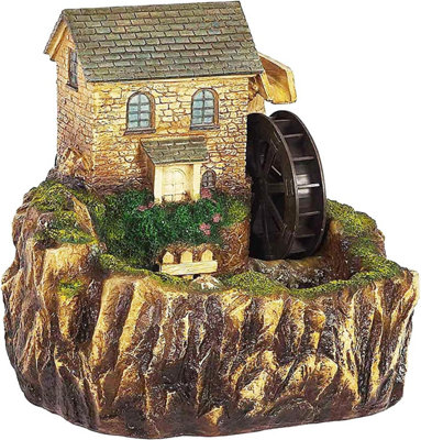 Solar Powered Water Mill Water Feature Fountain Decorative Ornament for ...