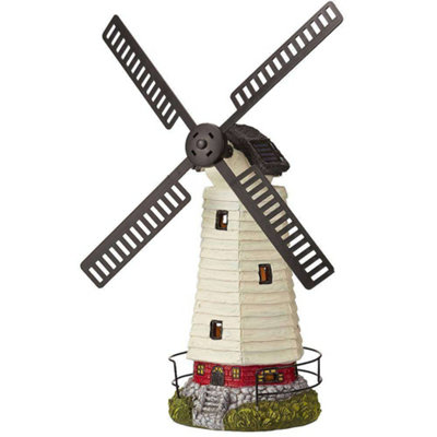Solar Powered Windmill Garden Decoration/Ornament with LED Lights ...