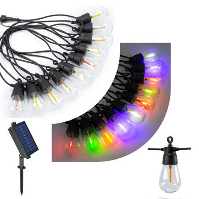 Solar RGB Meteor Show String Lights, 10 Meters 10 Lamps, IP44 | DIY at B&Q