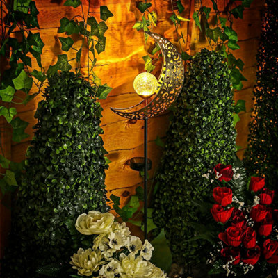 Solar Star Lantern for Outdoor Landscape Decor, Crackle Glass Globe ...