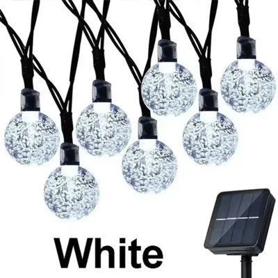 Solar String Lights Outdoor Crystal Fairy Light Chritmas Garland 8 ...
