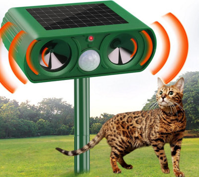 Solar Ultrasonic Cat Repellent, Motion Sensor, Waterproof, Repels Cats ...