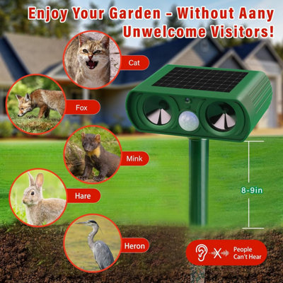 Solar Ultrasonic Cat Repellent, Motion Sensor, Waterproof, Repels Cats ...