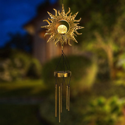 Solar Wind Chimes Lights - Sun Design LED Night Light for Outdoor ...