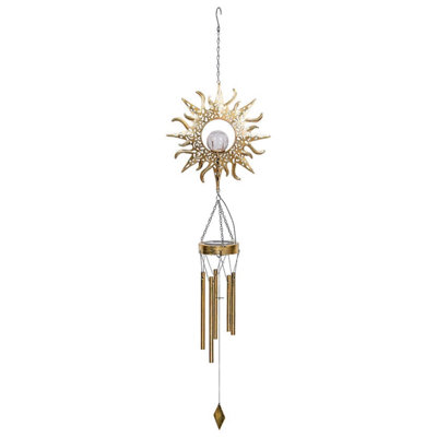 Solar Wind Chimes Lights - Sun Design LED Night Light for Outdoor ...