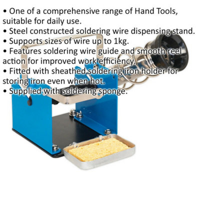 Soldering Wire Dispenser & Iron Stand - 1KG Reel / Drum Holder Desk ...
