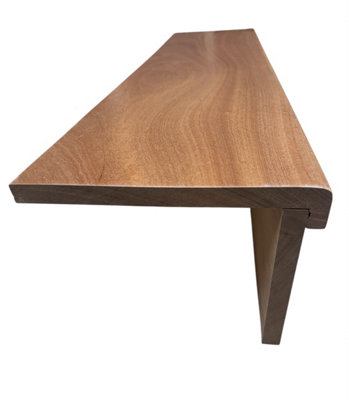 Solid African Sapele staircase Cladding Kit Treat & Riser lip Bullnose ...