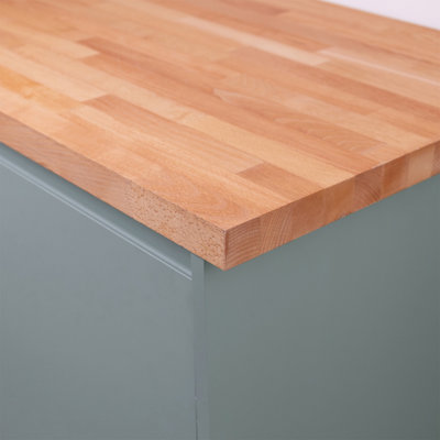 Solid Beech Kitchen Worktop 2000mm x 620mm x 27mm Premium Wood Worktops ...