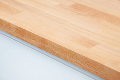 Solid Beech Wood Worktop 2M x 635mm x 40mm - Premium Real Wooden Timber ...