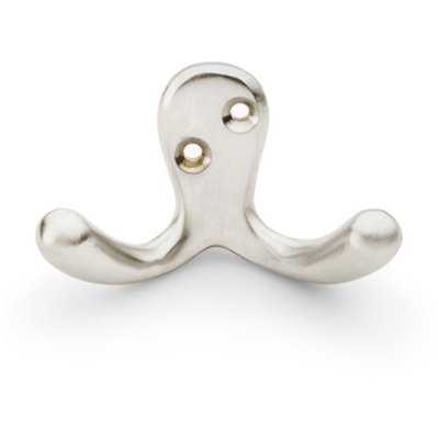 SOLID BRASS Victorian Double Robe Coat Hook - Wall Mounted Holder Satin ...