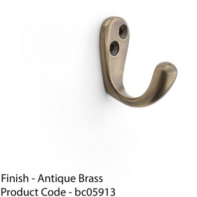 SOLID BRASS Victorian Single Robe Coat Hook - Wall Mounted Holder ...