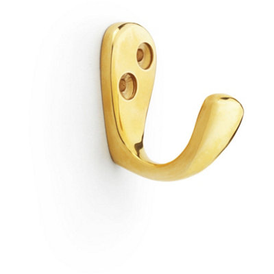 SOLID BRASS Victorian Single Robe Coat Hook - Wall Mounted Holder ...