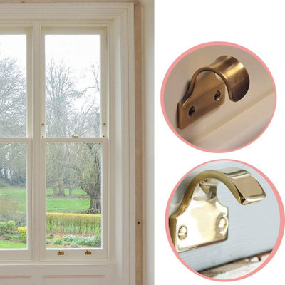Solid Brass Window Sash Lift Handle 50mm - Vintage Victorian Style Grip ...