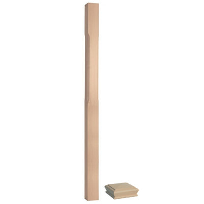Solid Hemlock Complete Stop Chamfer Newel Post 90mm x 90mm x 1500mm Inc ...