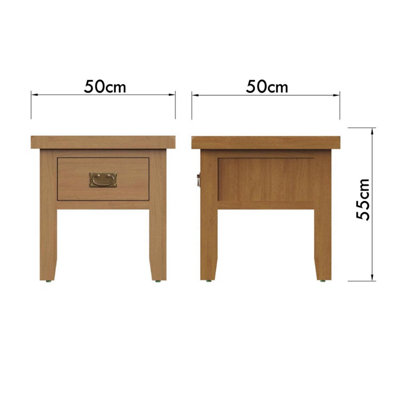 Solid Natural Oak Side/Lamp Table
