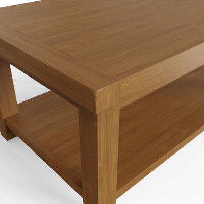 Solid Oak 2 Tier Coffee Table Natural Finish | DIY at B&Q