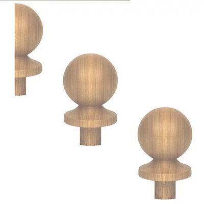 Solid Oak Ball Cap Pack Suits 90mm Newel Post UK Manufactured ...