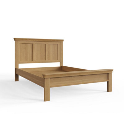 Solid Oak Bed Frame UK Double 4FT6 Low Natural Oak Finish