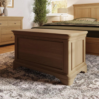 Solid Oak Bedroom Storage Chest Box Natural Lacquered Finish | DIY at B&Q