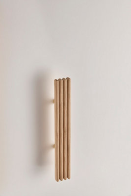 Solid Oak & Brass Handle - Foley 200mm Unfinished