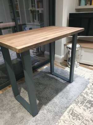 Solid Oak Breakfast Bar - Black Ozmo