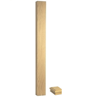 Solid Oak Complete Half Newel Post 70mm x 34mm x 1200mm Inc Cap UK ...