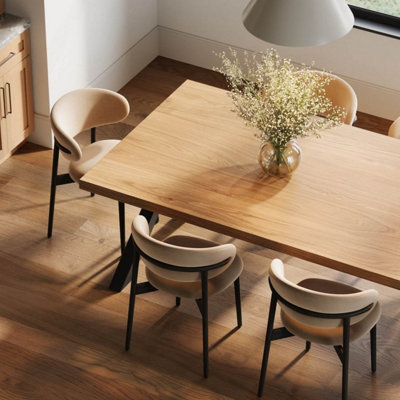 Solid Oak Dining Table - Chunky X Legs
