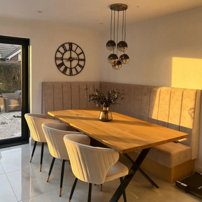 Solid Oak Dining Table with Slim X Legs