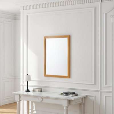 Solid Oak Full Length Curved Warm Wood Wall Mirror