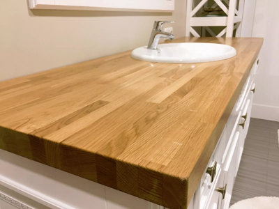 Solid Oak Kitchen Worktop 1000 x 650mm Premium Hardwood Countertop