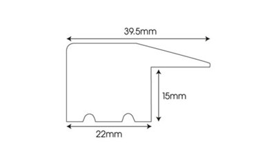 Solid Oak L-Section Threshold - Unfinished - 15mm - 2.44m Length