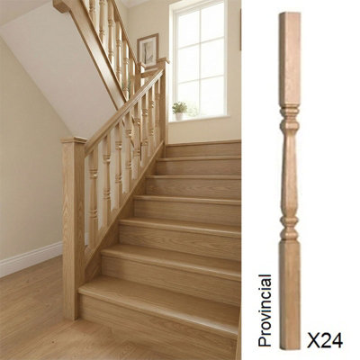 Solid Oak Spindle Provincial 55mm x 55mm x 900mm - 24 Pack UK ...